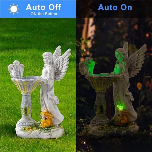 Accents | Solar Garden Statuesangel Outdoor Statues With Color Changing ...